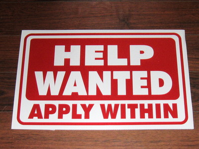 General Business Sign: HELP WANTED APPLY WITHIN | eBay