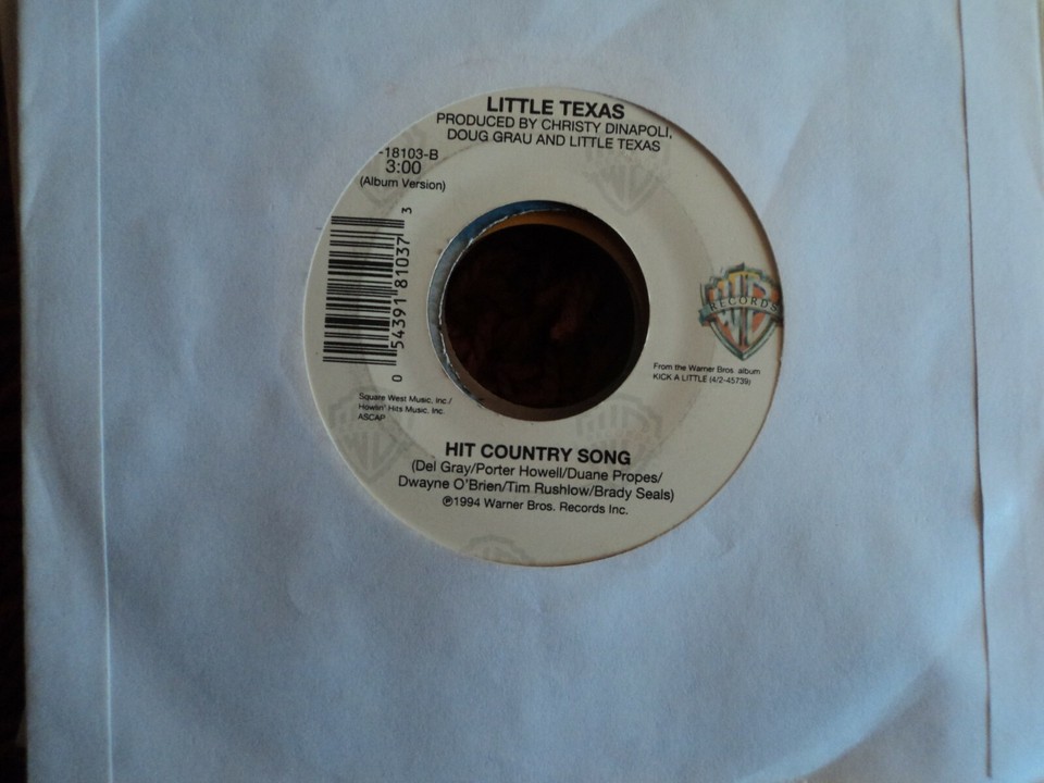 LITTLE TEXAS "KICK A LITTLE" / "HIT COUNTRY SONG" 7" 45 1994 US ...