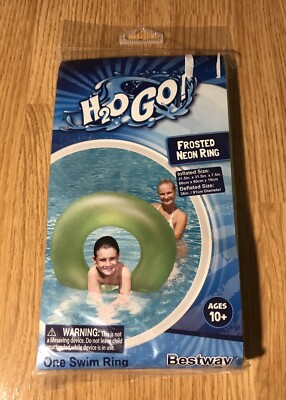 New Bestway H2O GO Inflatable Frosted Neon Ring Pool Swim Tube Green ...
