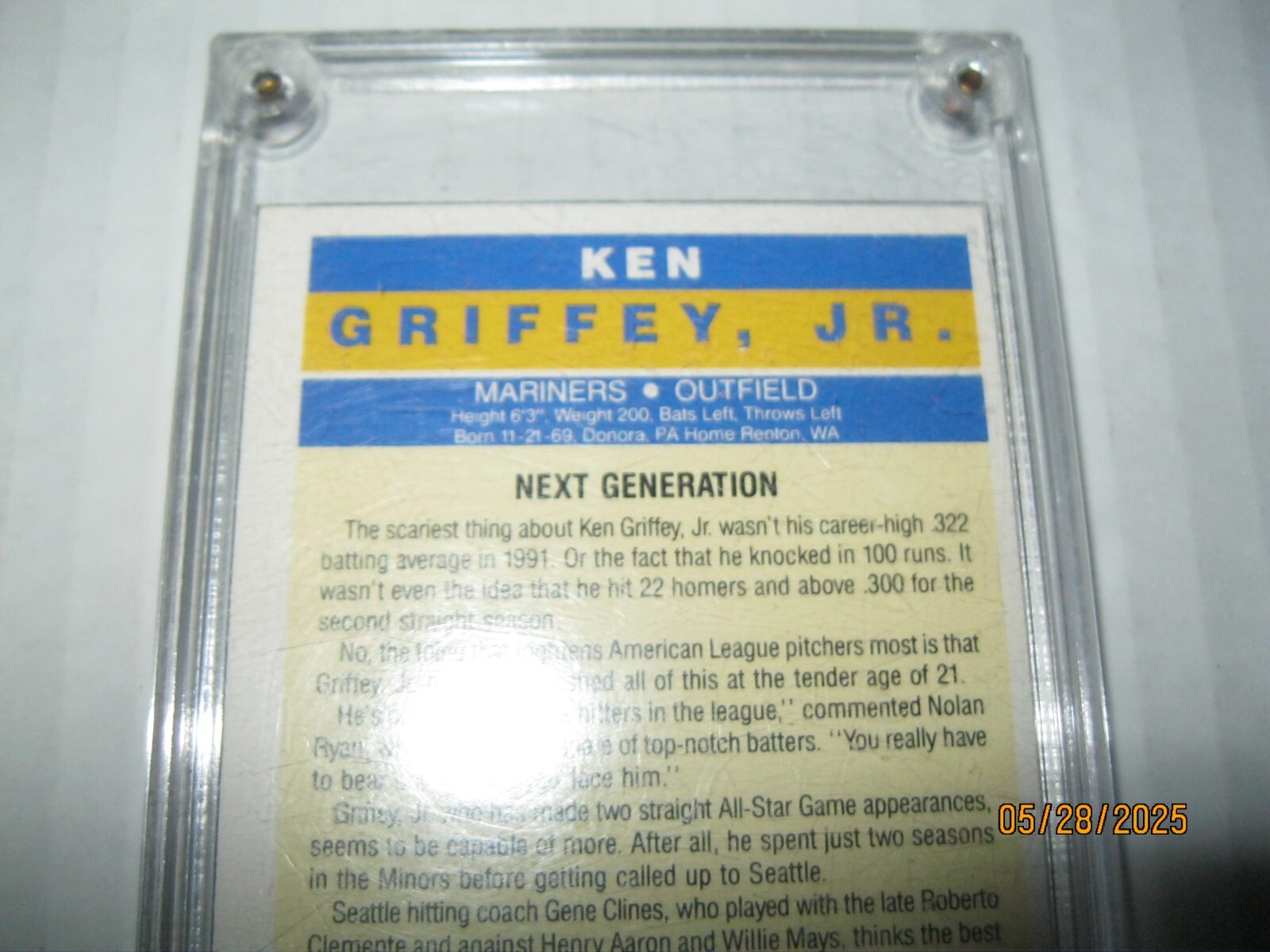1992 Fleer - #709 Ken Griffey Jr Misprint off Center Error Rare!!! Card ...