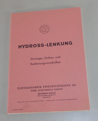 Manuale ZF Hydross Sterzo Del 1961 | eBay