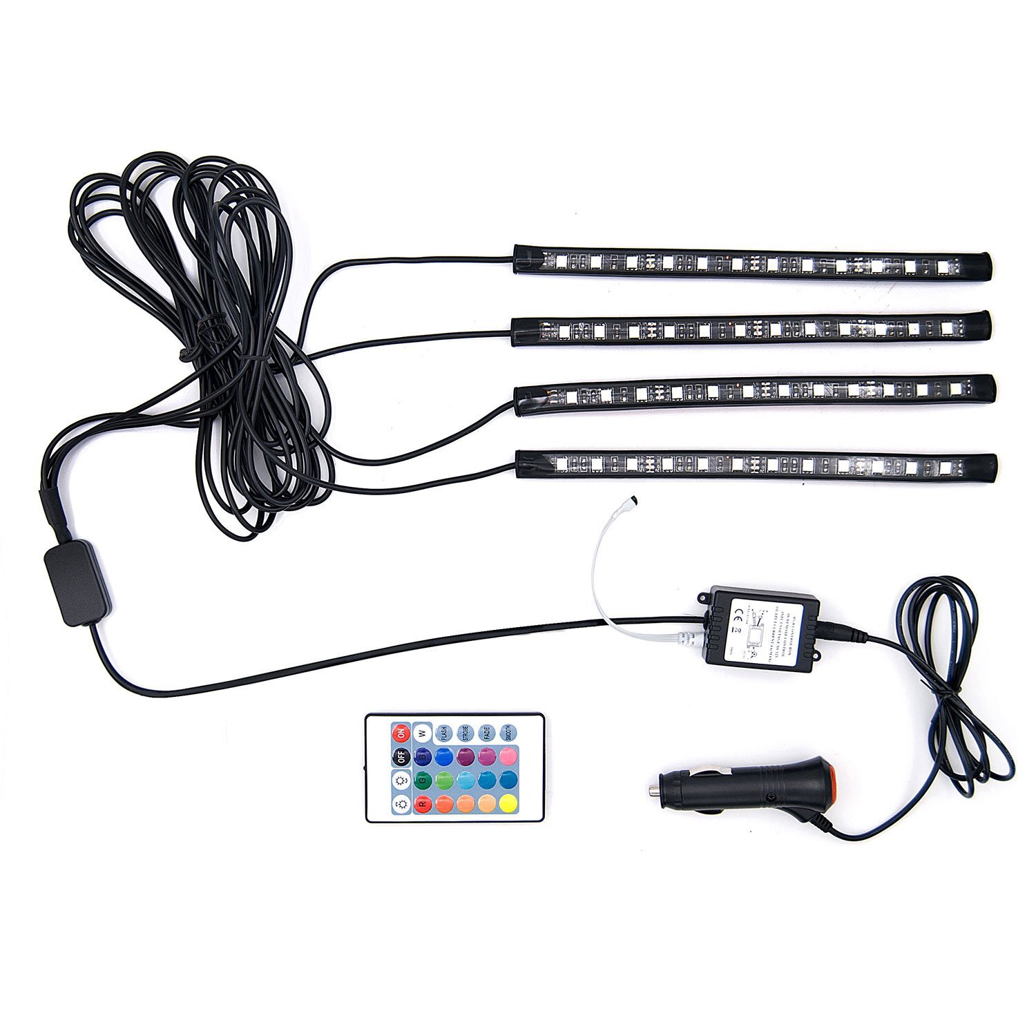 Addmotor RGB LED Light Strip Flexible Car Auto Interior Kit Remote ...
