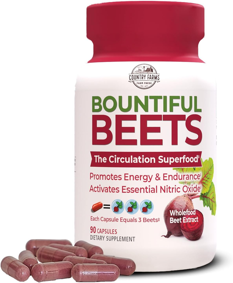 COUNTRY FARMS Bountiful Beets Capsules, Wholefood Beet Extract ...