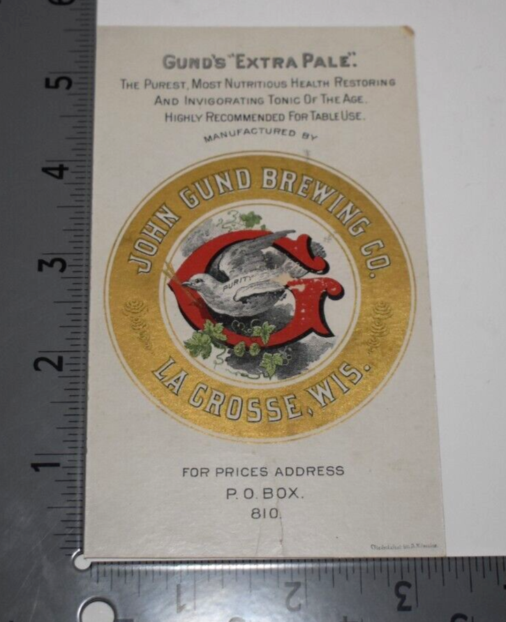 RARE Vintage JOHN GUND BREWING BREWERY La Crosse WI Advertising Beer ...