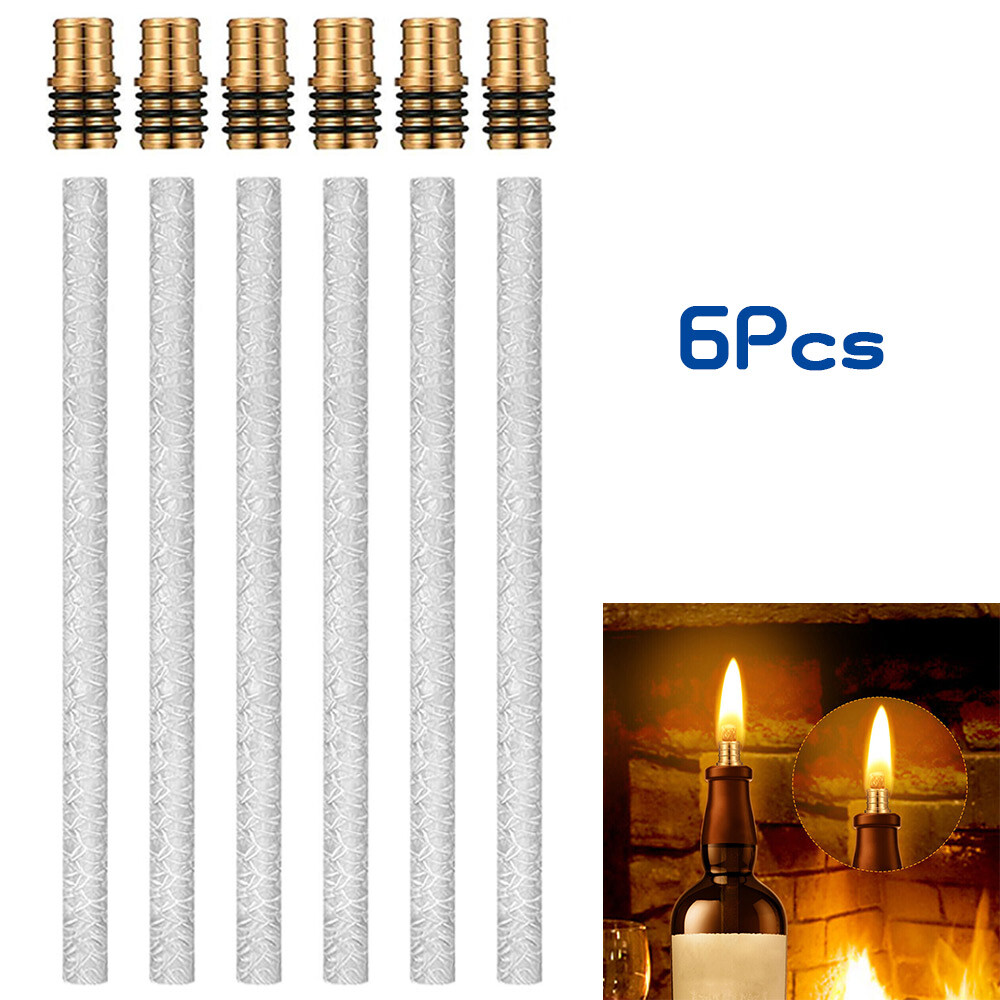 6Pcs Wine Bottle Torch Wicks Kit Fiberglass Torch Oil Lamp Wicks DIY ...
