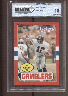 1985 Jim Kelly Topps USFL #45 Gem Mint 10 RC Rookie Buffalo Bills ...