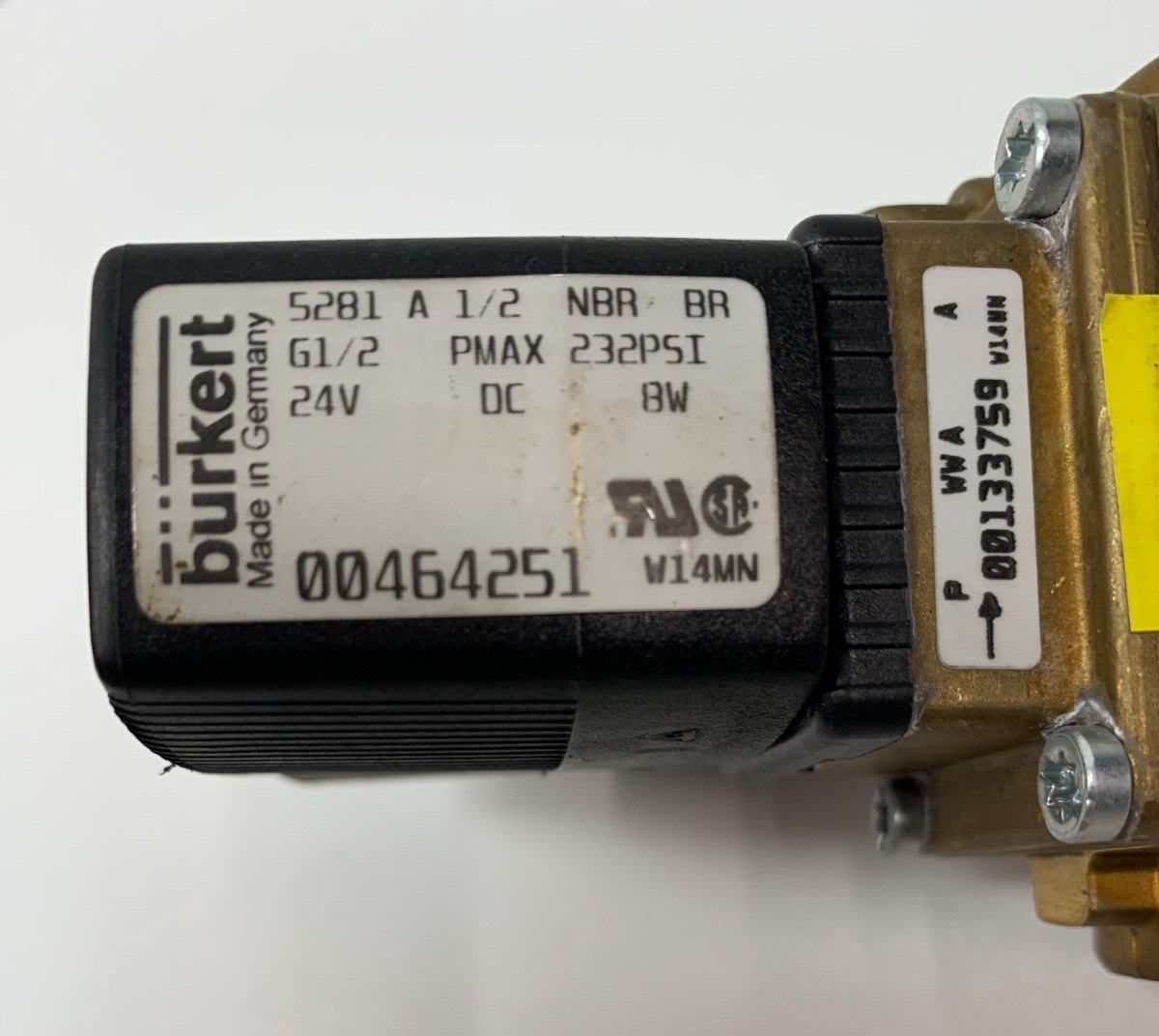 BURKERT Solenoid Valve 5281 A 1/2 NBR BR 00464251 - 24VDC | eBay