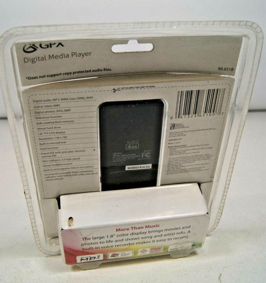 GPX ML651 Black ( 4 GB ) Digital Media Player New in Package | eBay
