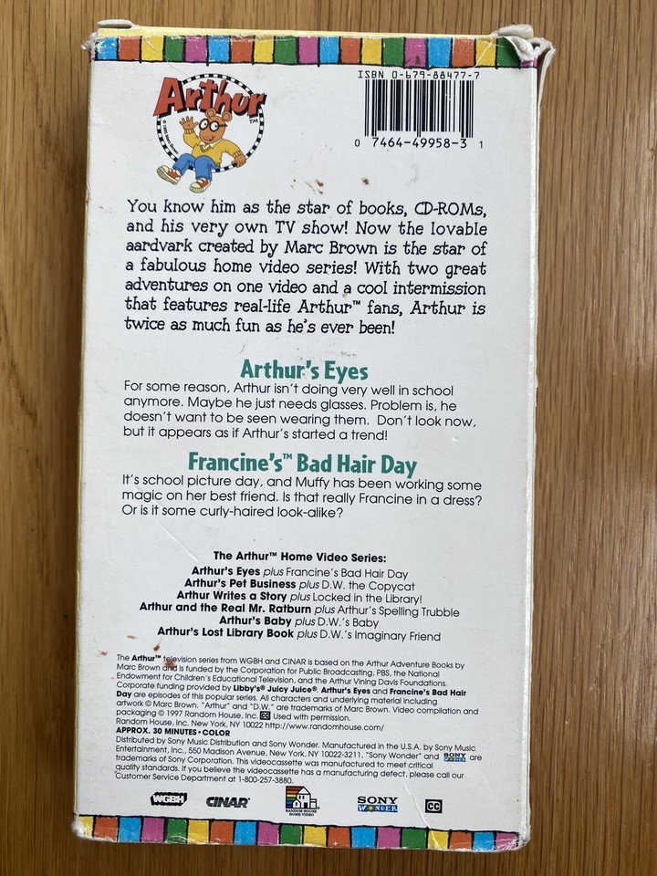 Arthur’s Eyes VHS | eBay