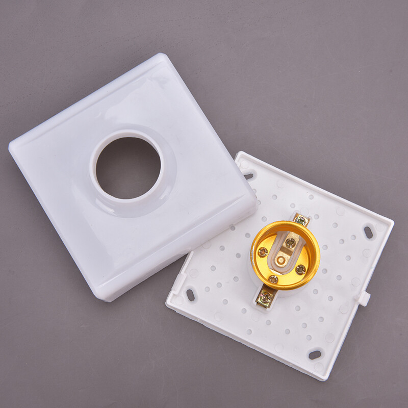 E27 LED Light Bulb Holder Round Square Fitting Socket Plug Switch ...