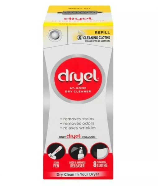 Dryel at Home Dry Cleaner Refill Kit 8 Cloths 1 Booster Spray C10 for ...