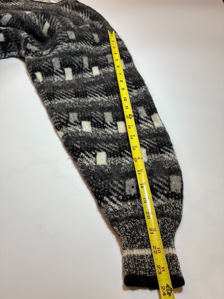 Christopher Fischer MENS GRAY WOOL SWEATER XL Boxy ENGLAND Vtg Chunky ...