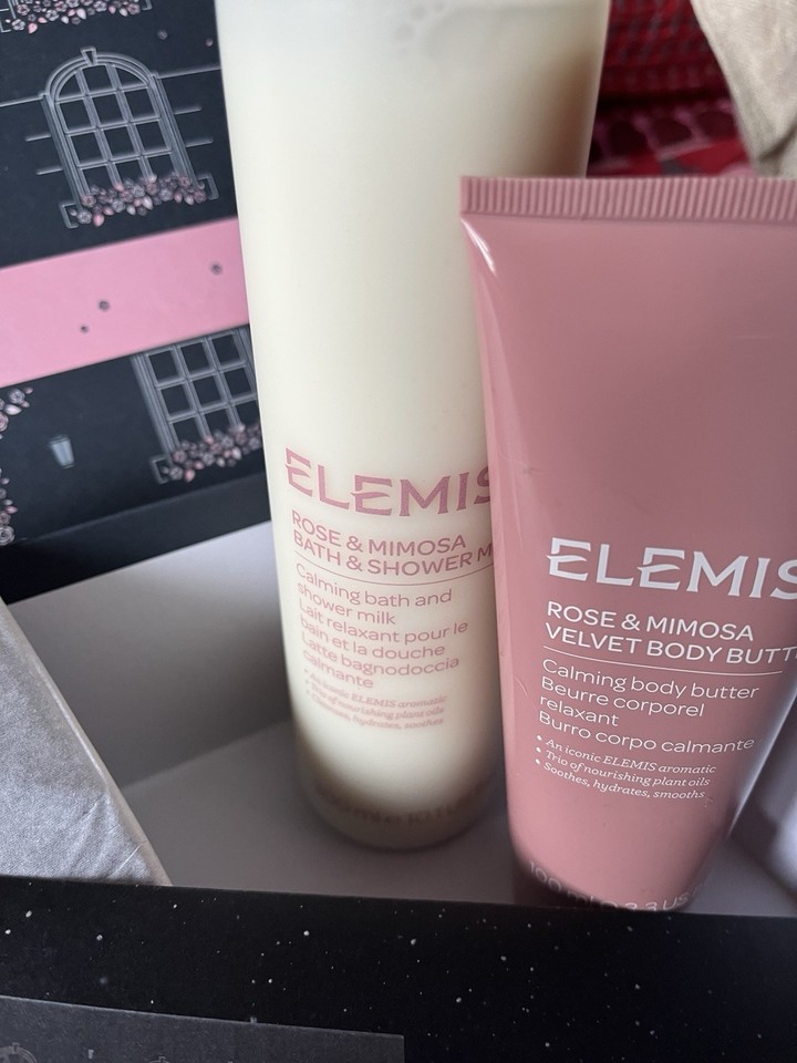 Elemis Rise & Mimosa Bath Shower Milk 300ml & Velvet Body Butter & Gift ...
