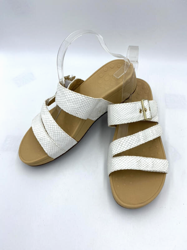 Vionic 10 Rio White Snakeskin Embossed Platform Sandals Shoes READ FLAW ...