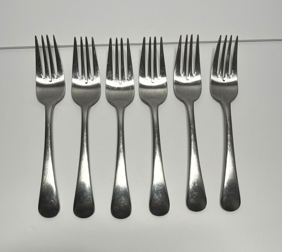 Oneida Chandler Brushed 18/10 Stainless Set of 6 Salad Forks 7-1/4" | eBay