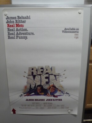 REAL MEN James Belushi JOHN RITTER Barbara Barrie HOME VIDEO POSTER ...