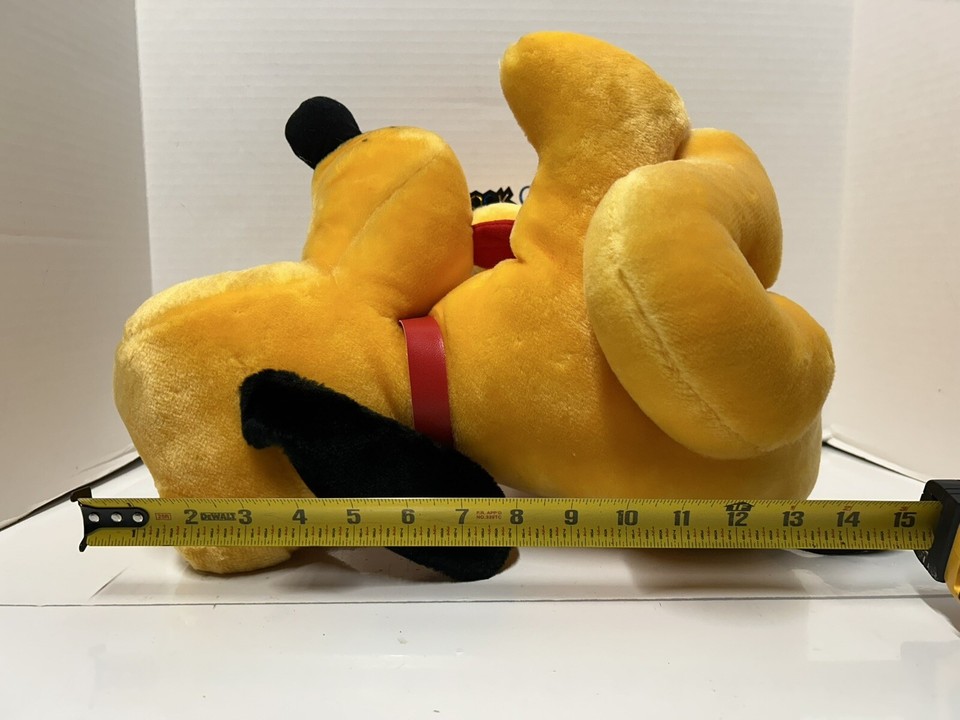 Vintage Pluto Disneyland Walt Disney World Plush Stuffed Sitting Dog 15 ...