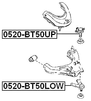 0520-BT50LOW Febest BALL JOINT FRONT LOWER ARM 1454902, UR61-34-550 | eBay