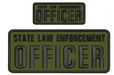 STATE LAW ENFORCEMENT OFFICER EMB PATCH 4X10 AND 2X5 VELCR@ ON BLACK ...