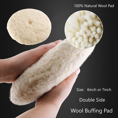 Double Side Wool Buffing Pad Natural Polishing Pad 5/8-11 Thread 2 ...