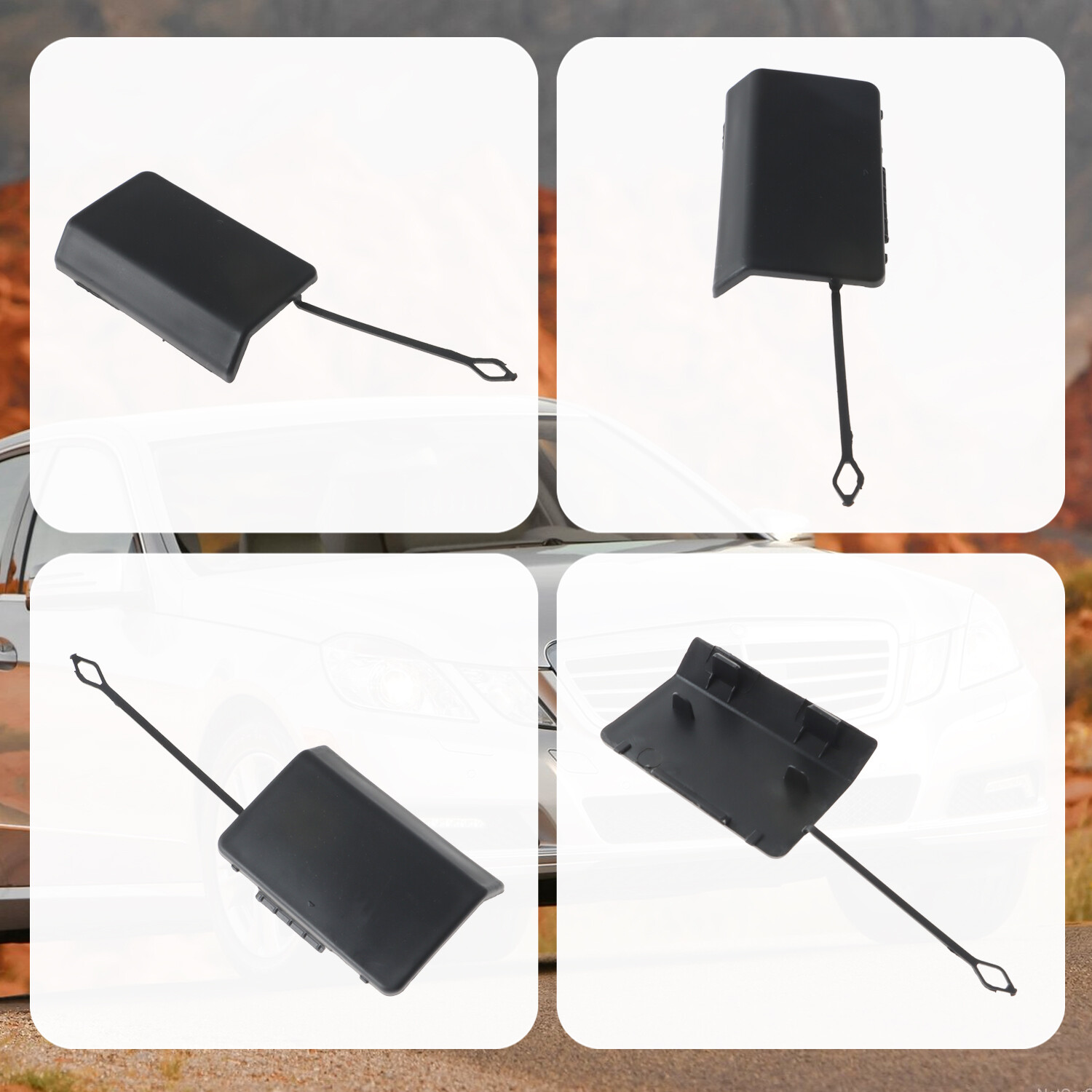 Rear Bumper Towing Hook Cover Black Fit for 2010-2013 Benz E-Class W212 ...