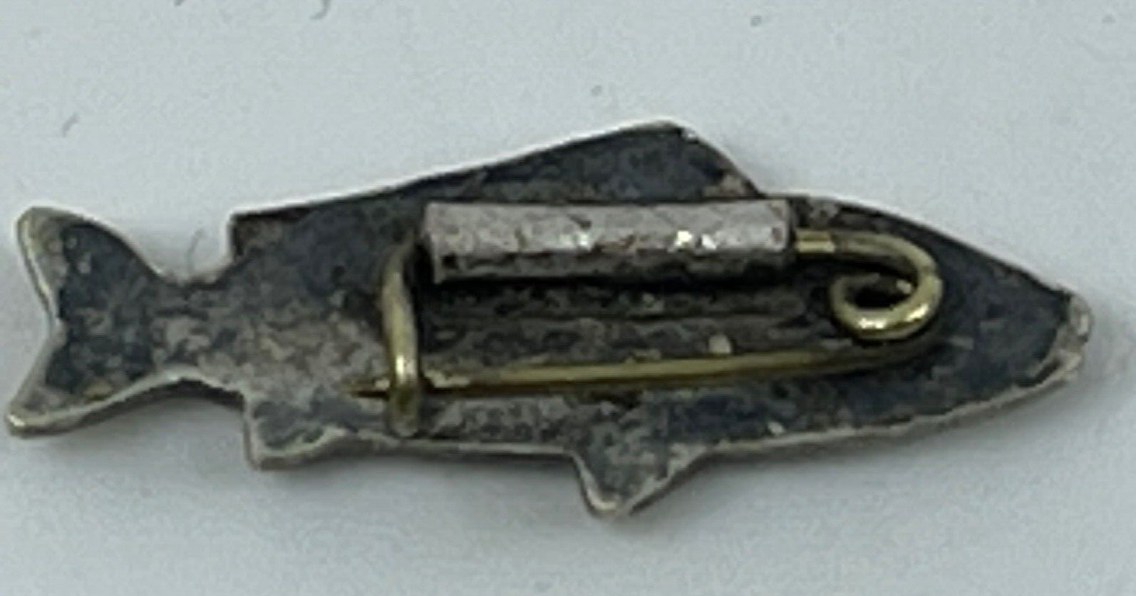 Antique Rare Mini Fish Silver Plated Tie Tack Pin… - Gem