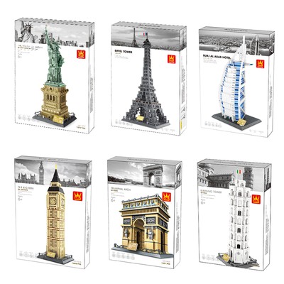 Wange Building Block Toys World's Architecture Bricks DIY Model Kit ...