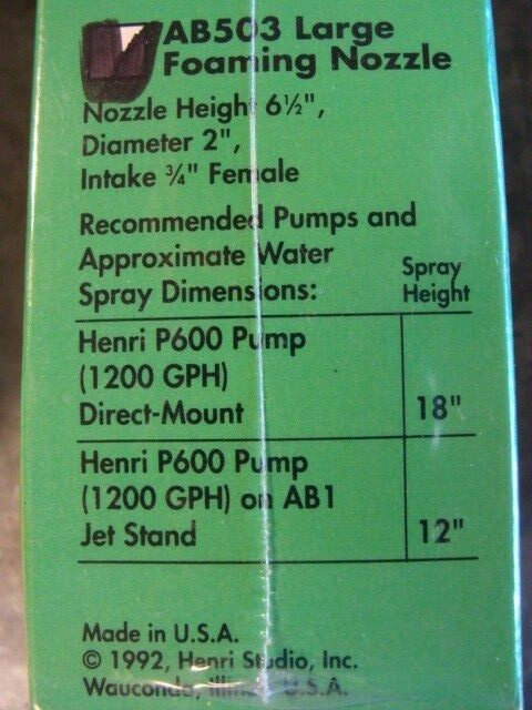 Inverted cone fountain nozzle Pond Pool koi WATER FOUNTAIN Aerator ...