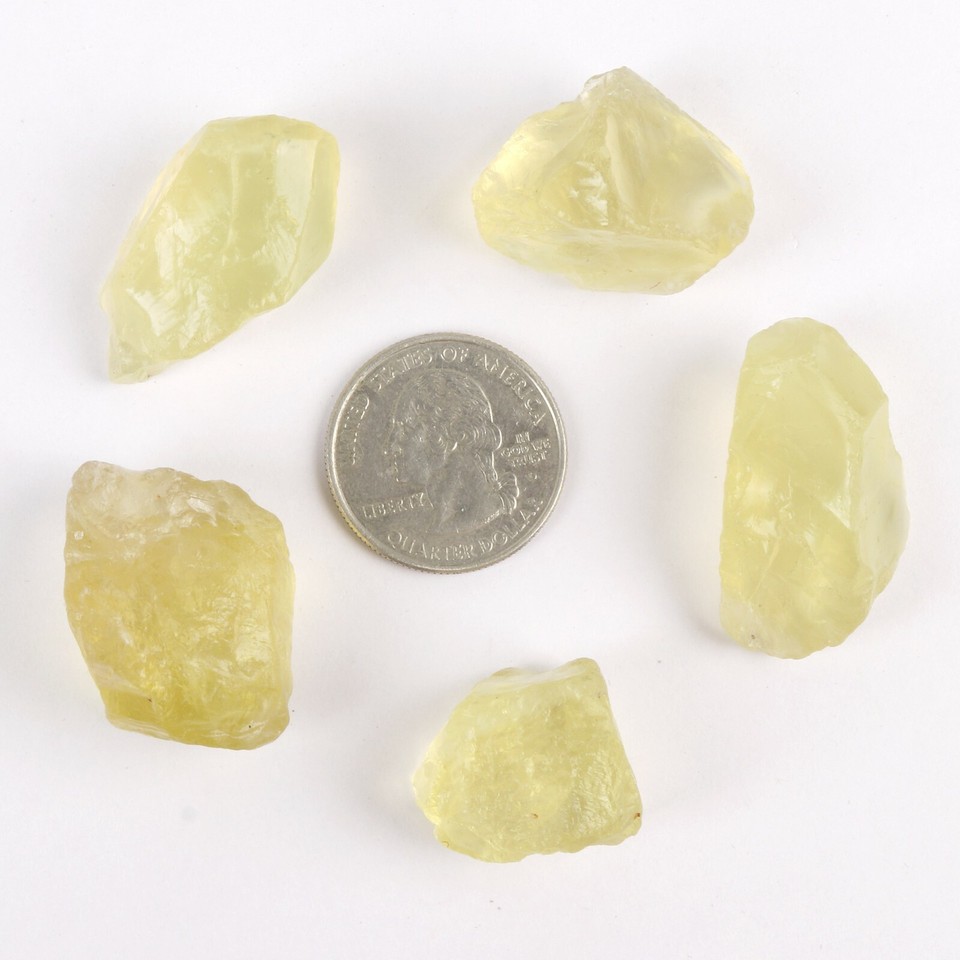 100 Ct. Natural Raw Rough Lemon Yellow Topaz Healing lot for Cabbing ...