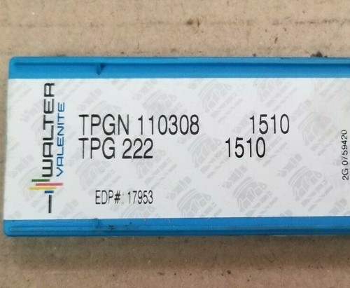 Lot of 10 Walter Valenite TPGN 110308 TPG 222 1510 Carbide Inserts | eBay