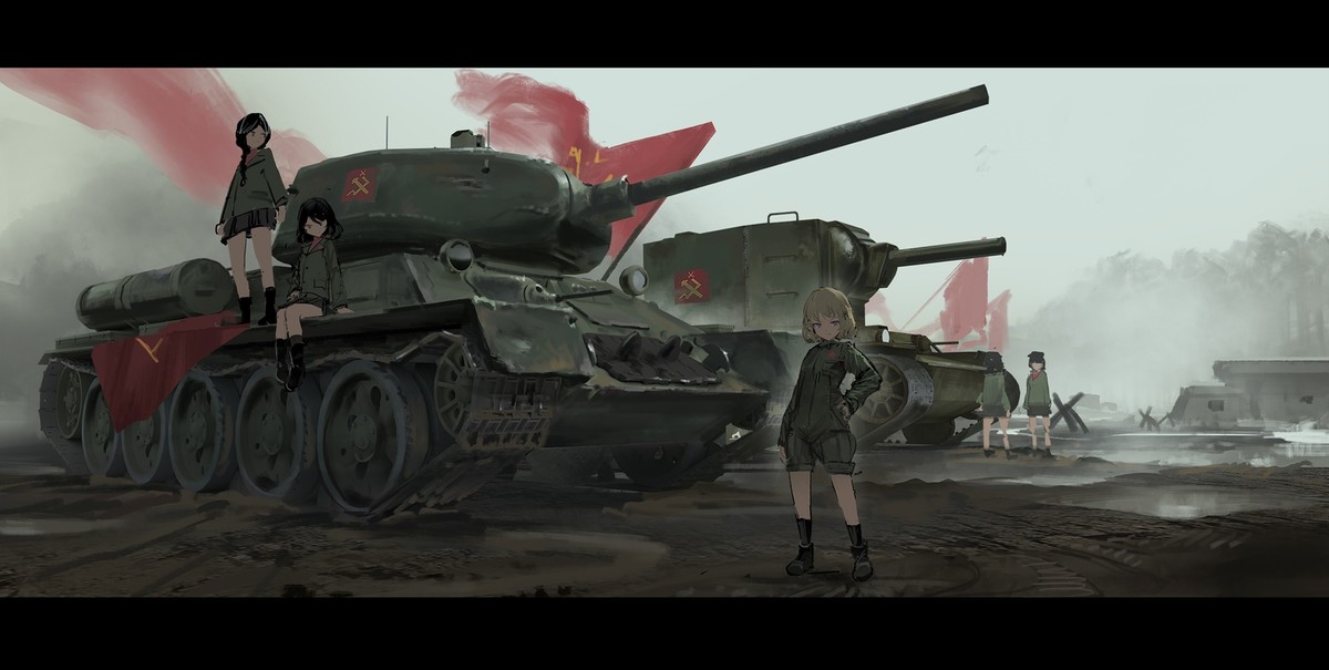 Anime Girls Army Girl Tank Wallpaper Anime Wallpaper Better