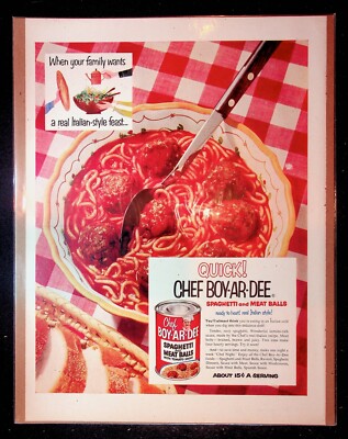1950s Chef Boy-Ar-Dee Spaghetti & Meat Balls Photo Vintage Print Ad | eBay