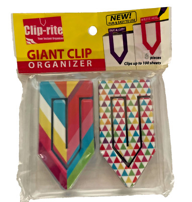 Clip Rite Giant Clip Organizer 8 pcs Clips Up To 100 Sheets | eBay