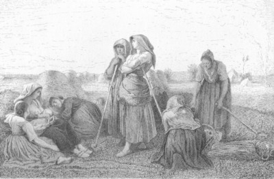 TIRED COUNTRY FARM GIRLS WOMEN PEASANT FIELD WORKERS ~ 1877 Art Print ...