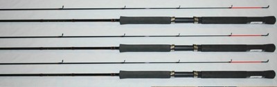 JIMMY HOUSTON GRAPHITE CRAPPIE FISHING POLE TROLLING ROD SET OF 3 ...
