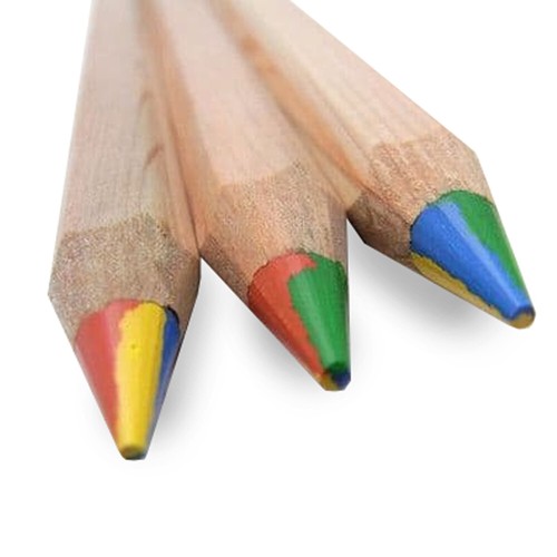 3 x Lyra 4 Colour Giant Super Jumbo Colouring Pencils Natural Wood ...