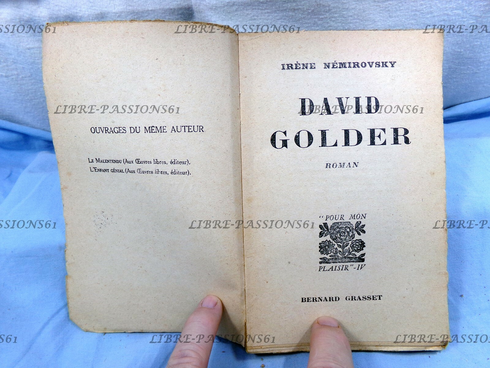 DAVID GOLDER, IRÈNE NÉMIROVSKY, ÉDITIONS BERNARD GRASSET, 1930 | eBay