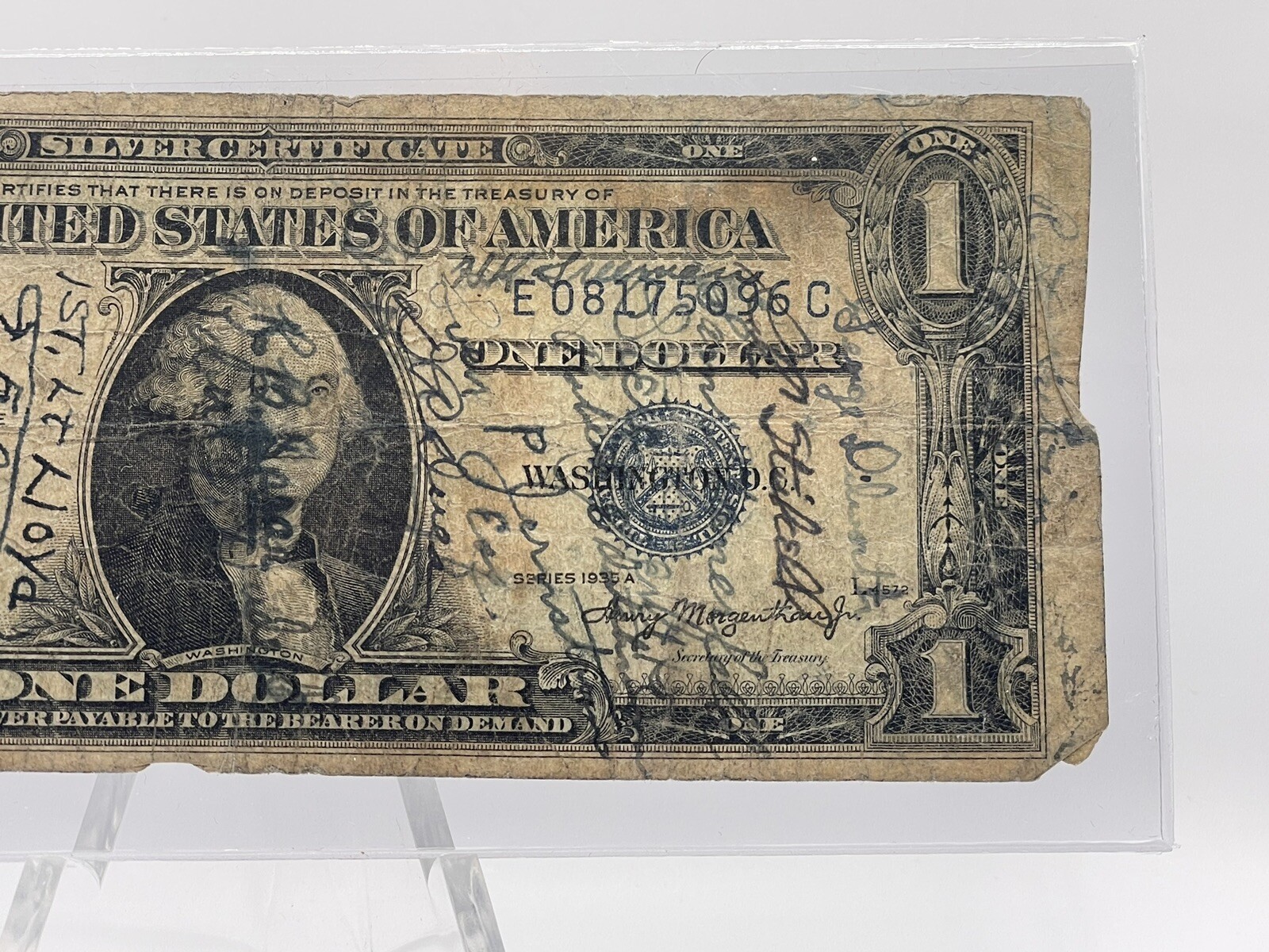 OWN WW2 History! 1935 $1 Bill “Short Snorter” USA Military Soldier’s ...