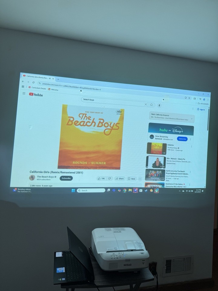 Short throw projector. Epson PowerLite 675W H745A WiFi Show Projector ...