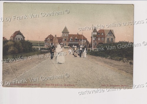 Oude Postkaart CPA Duinbergen Weg naar het Station | eBay