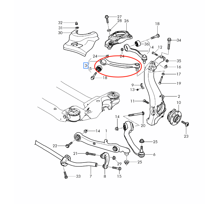 Left Front Upper Control Arm fits Bentley Continental & Flying Spur ...