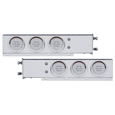 Bolt Pattern Stainless Bar 21 LED "GLO" Lights & Visors - Red LED/Clear ...