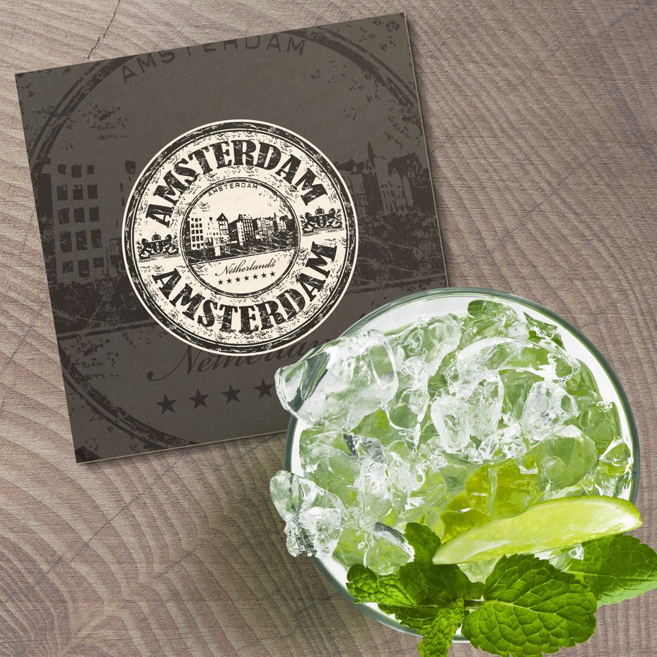 Amsterdam Netherlands Grunge Travel 4'' X 4'' Square Wooden Coaster | eBay