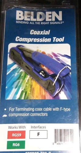 Belden Coaxial Compression Tool for F-Connectors RG59 or RG6 | eBay