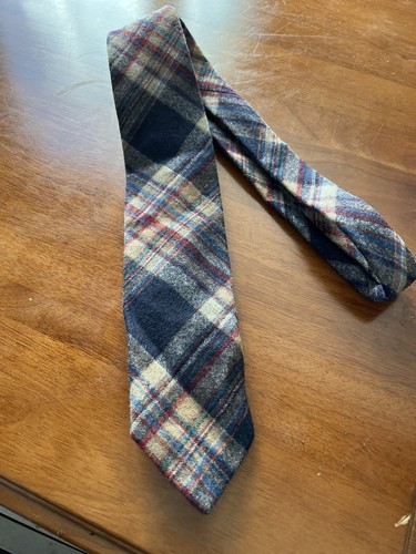 Pendleton 100% Virgin Wool Neck Tie Red Green Blue Tan Plaid Vintage | eBay