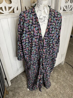 Vintage Cotton Nautical Sailboat Robe Sailing 80’s One Size Multicolor ...