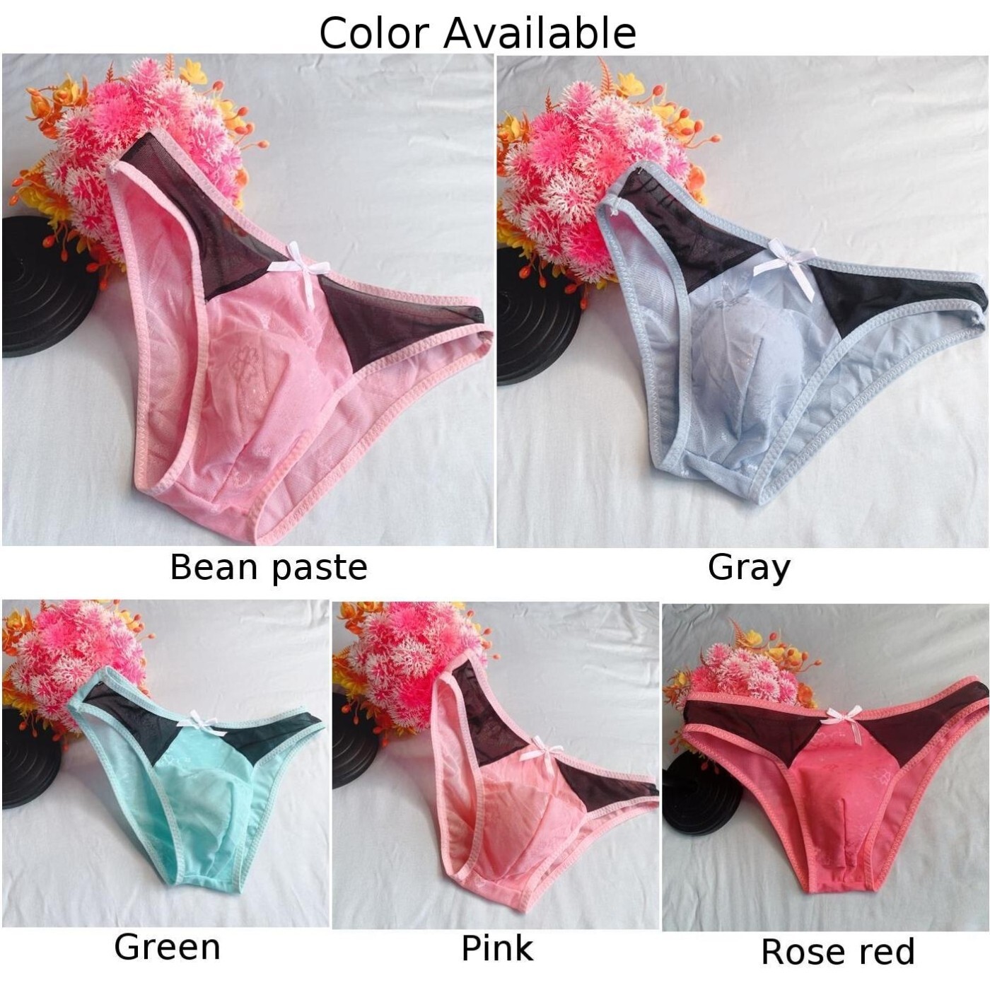 Mens Sexy Briefs Sheer Pouch Panties Underwear/Underpants Low-Rise ...
