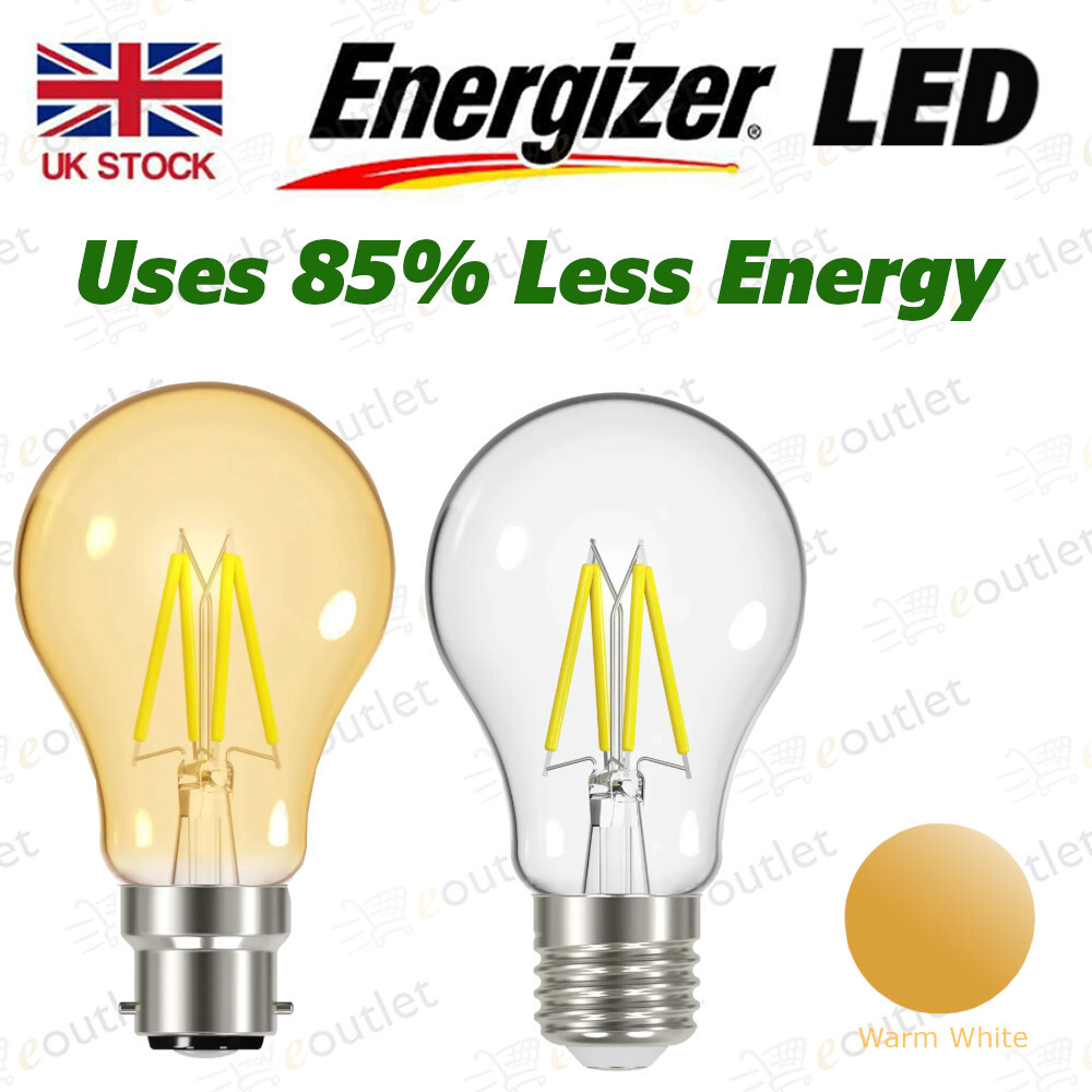Energizer LED B22 E27 GLS Bulbs Filament 30W/ 40W/ 60W/ 75W | Warm ...