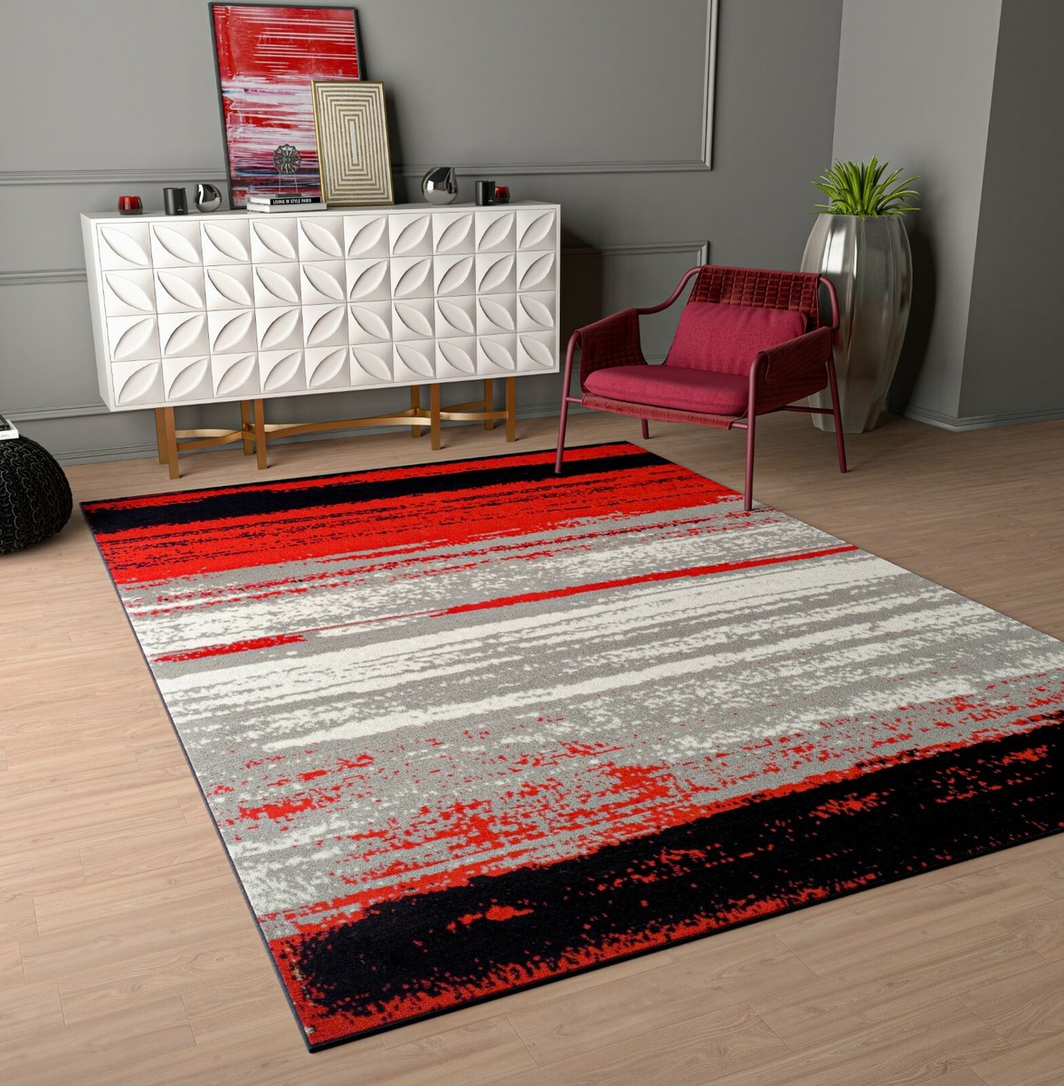 Contemporary Living Room Red