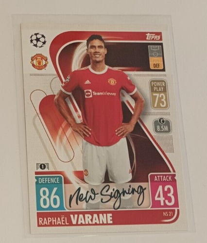 Carte Card NEW SIGNING Raphaël VARANE Manchester Utd Topps Match Attax ...